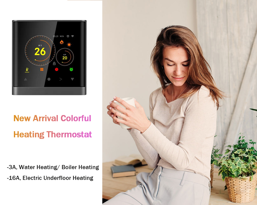 New Arrival Colorful Screen Display Home Heating Thermostat