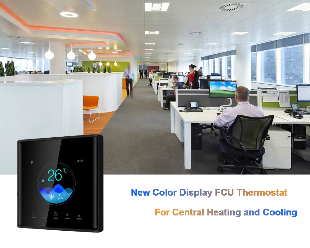 New Arrival Color Display Heating And Cooling FCU Thermostat