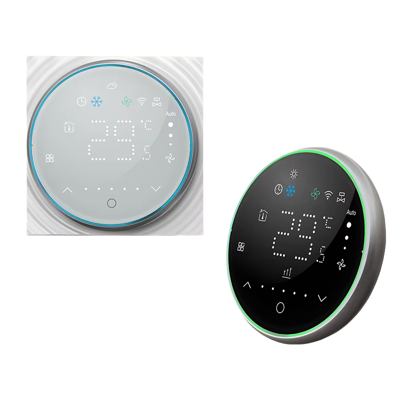 New Round Shape Colorful Lighting Smart Programmable FCU Thermostat