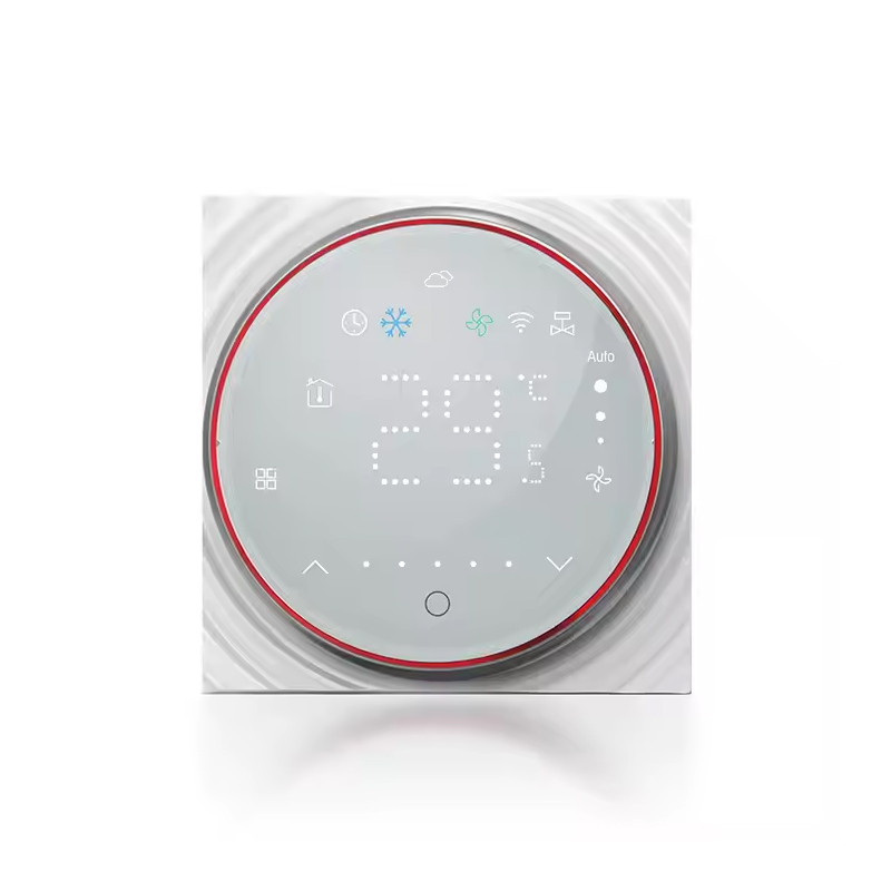 New Round Shape Colorful Lighting Smart Programmable FCU Thermostat
